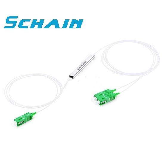 Fiber Optical PLC Splitter SC APC 1 : 2 Mini steel tube type 1x2 0.9mm ...