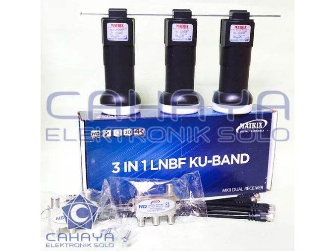 Parabola TV LNB Ku Matrix 3 In 1 Dual Receiver 2 Rx Band Parabola ODU ...