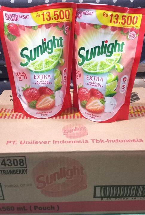 Sunlight korean strawberry pouch 560ML | Lazada Indonesia
