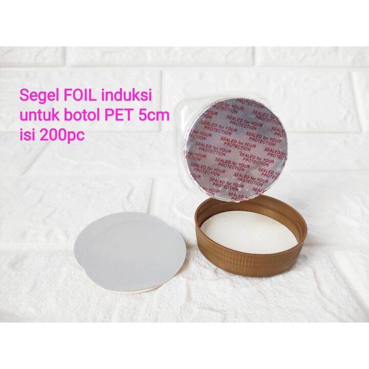 Seal Botol PET Induksi Aluminium Foil 5cm isi 100pcs/ Tutup Dalam/ Plug ...