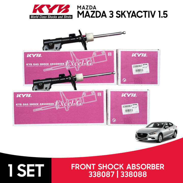 Kayaba KYB Excel G Shock Absorber Mazda 3 Skyactiv 1.5 2015 - 2019 Front - 338087 338088 | Rear ...