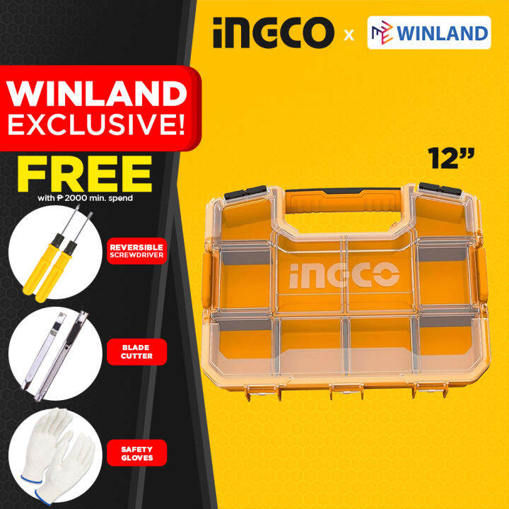 INGCO by Winland 12inches Plastic Stackable Organizer 305 x 230 x 65mm ...