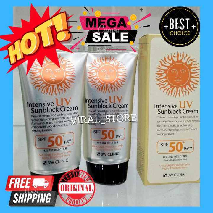 3W Clinic Intensive UV Sunblock Cream Original HQ 70ml [ 1PCS ] | Lazada