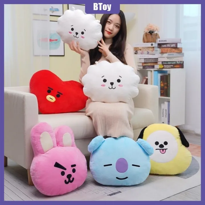 Btoy KPOP BTS Bangtan bt21 pillow face smile doll cushion plush toy ...
