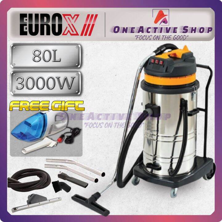 EUROX 80L Wet & Dry Vacuum Cleaner VAC8003 - 6 Month Warranty ( FOR CAR WASH EUROX VACUUM ...