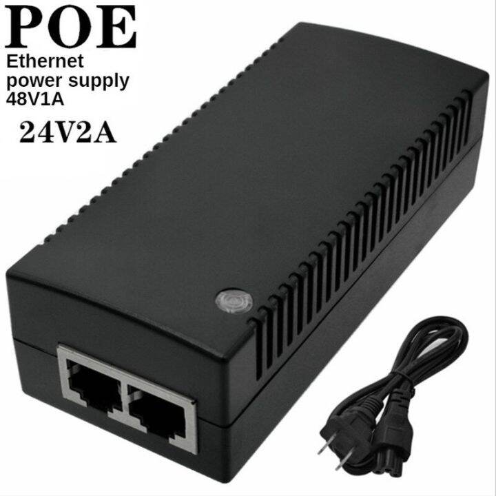 POE Power Supply DC Adapter 24V 2A/24V 1A Desktop POE Power Injector ...