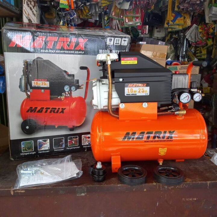 Mesin Kompresor Angin Listrik MATRIX 1 HP 25 Liter MTX-125 MATRIX ...