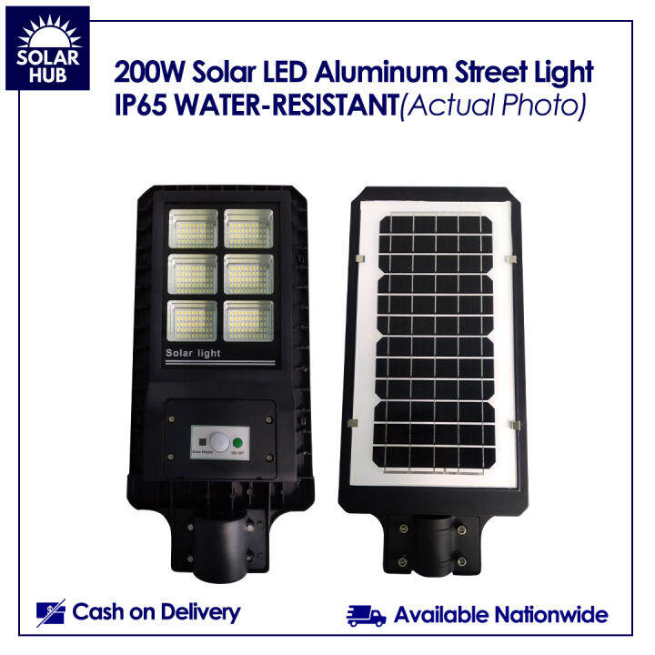 200W Solar LED Aluminum Street Light IP65 Water-Resistant(w/ Motion ...