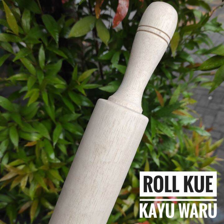 Rolling Pin Kayu Ukuran 40 cm Roll Penggilas Pemipih Perata Adonan Kue ...