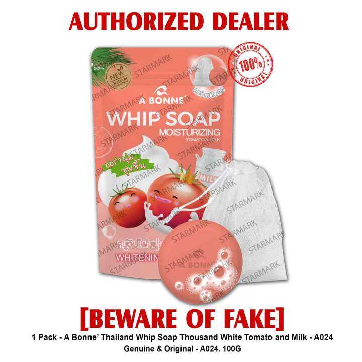 Abonne Whip Soap Thousand White Tomato and Milk 100g Abonne' A Bonne A Bonne' THAILAND Authentic ...