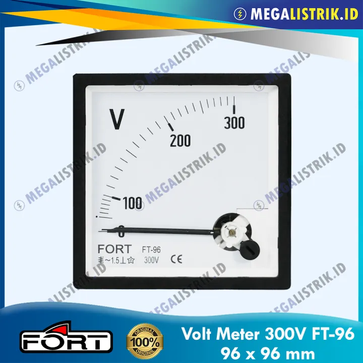 FORT VOLT METER 300V FT-96V 96X96 / VOLTMETER PANEL 300 V 96 X 96 FT-96 ...