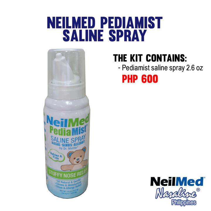 Neilmed Pediamist Saline Spray for Stuffy Noses, Nasal Mist Spray ...