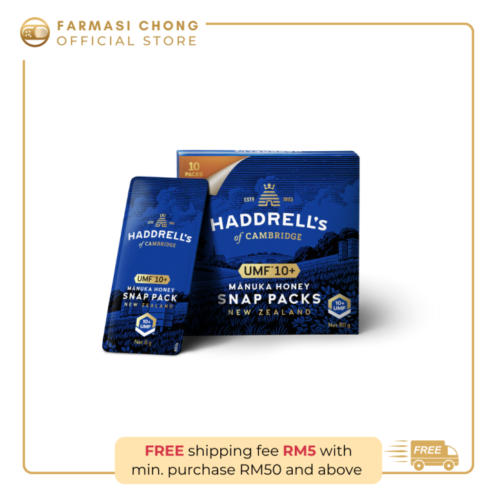 Haddrell's Manuka Honey UMF 10+ Snap Pack 8g 10's (1box) | Lazada