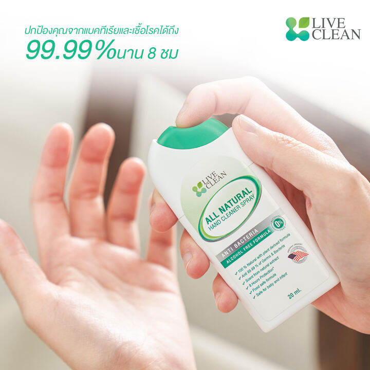 All Natural Hand cleaner spray สเปรย์ฆ่าเชื้อโรคบนมือสูตรออแกนิค 0% ...