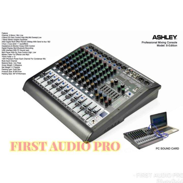Mixer Ashley 8 Edition Original 8 Channel Bluetooth - USB Interface ...
