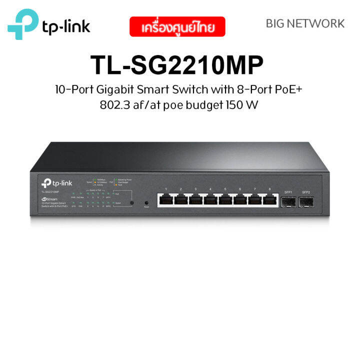 TP-LINK TL-SG2210MP JetStream 10-Port Gigabit Smart Switch with 8-Port ...