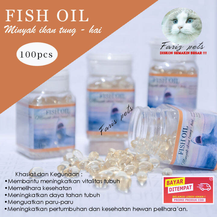 MINYAK IKAN Vitamin Kucing Anjing Burung Fish Oil Natural Extract For ...