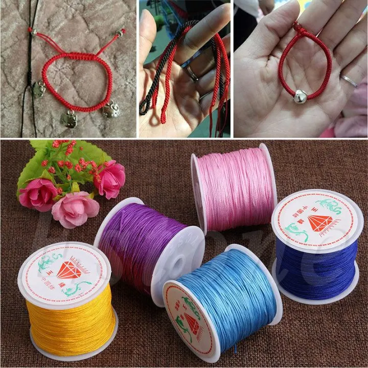 1 Piece 0.8mm 45M/Roll Nylon Cord Thread Chinese Knot Macrame Rattail ...