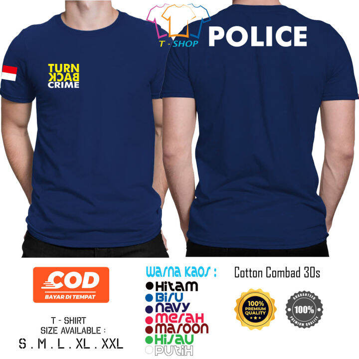 Kaos Baju Turn Back Crime POLICE - Kaos T STORE | Lazada Indonesia Kaos Baju Turn Back Crime POLICE - Kaos T STORE | Lazada Indonesia