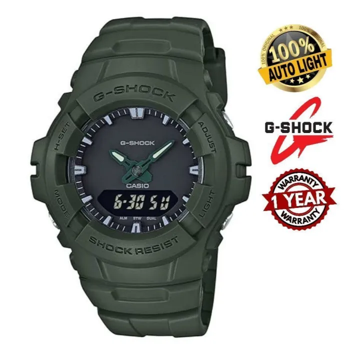 ORIGINAL G-100 CU-3A / G100 / G 100 G-SHOCK AutoLight Navy Green U.S ...