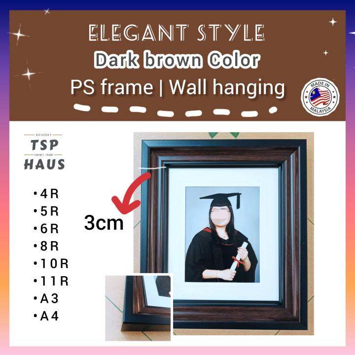 4R|5R|6R|8R|A4|10R|11R|12R|A3 Dark Brown PS Photo Frame Wall hanging for wedding,cert,photos ...
