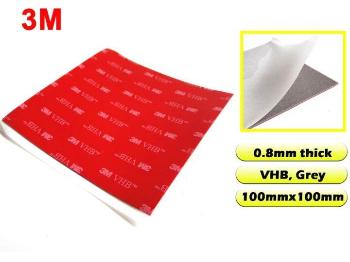 VHB 3M 5608 Double Sided Adhesive Acrylic Foam Tape Sticker Mounting Tape Gray 100mmx100mmx0.8mm ...
