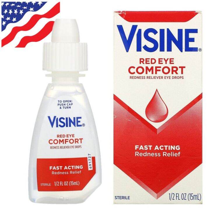 Visine, Red Eye Comfort, Redness Reliever Eye Drops, 1/2 fl oz (15 ml ...