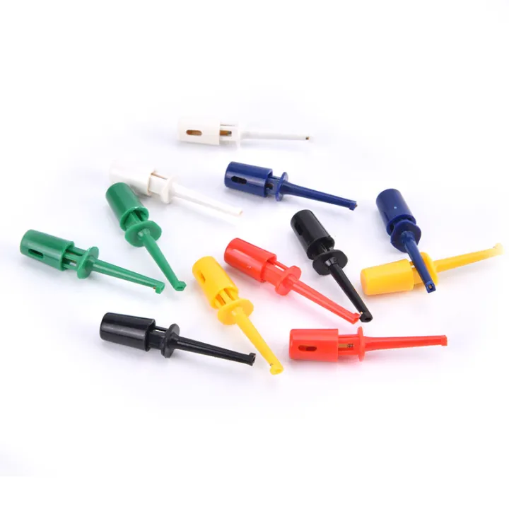 12 small Useful multimeter lead wire test probe hook clip grabbers ...