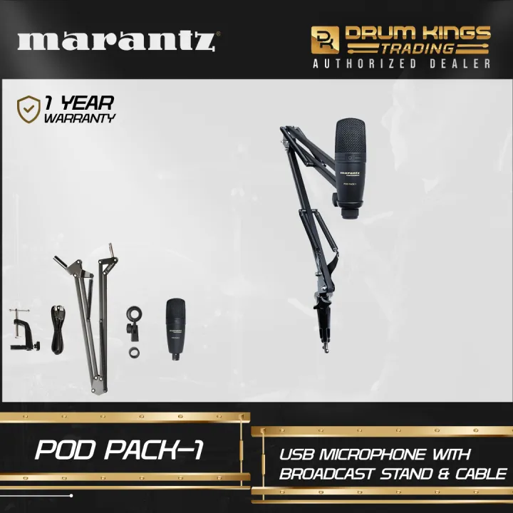 Marantz Professional POD PACK 1 USB Microphone with Broadcast Stand and ...