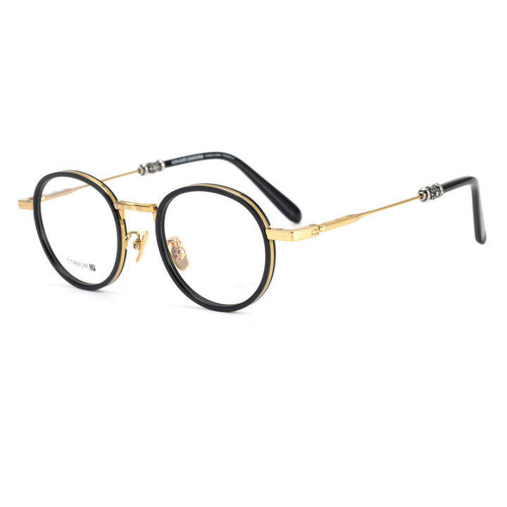 Pure Titanium Prescription Myopia Eyeglasses Frame Men Retro Optical