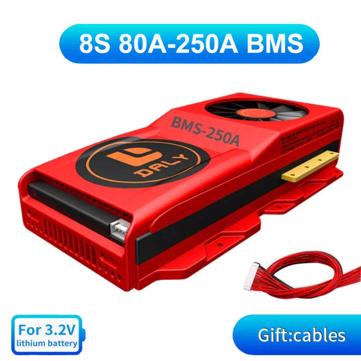 Daly 8S BMS 24V LiFePO4 80A 100A 120A 150A 200A 250A PCB BMS Balance Common Port With Fan ...