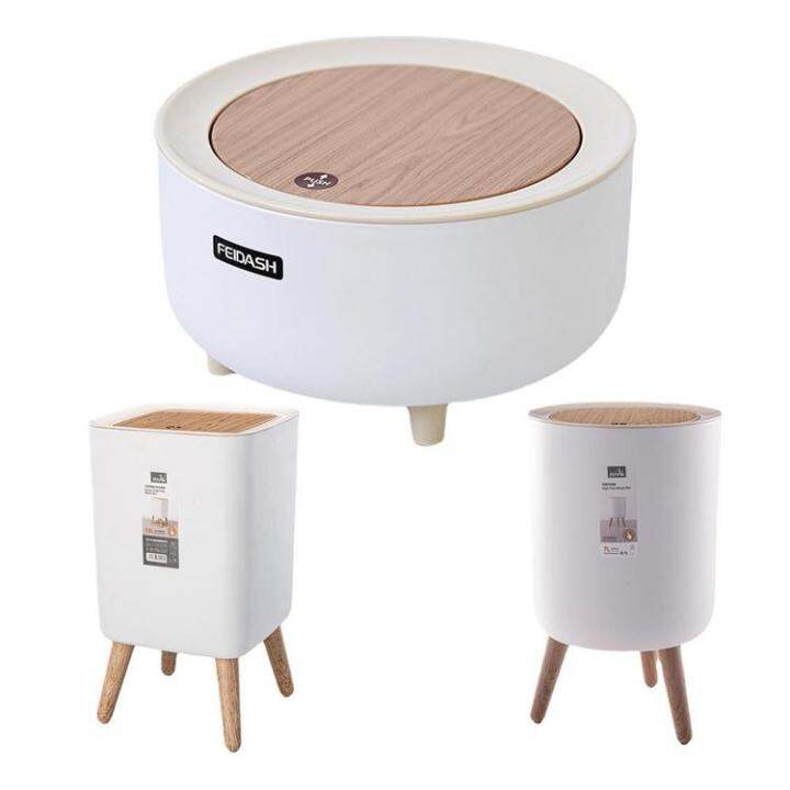 White Trash Can Modern White Kitchen Garbage Can Large Mouth Design ...