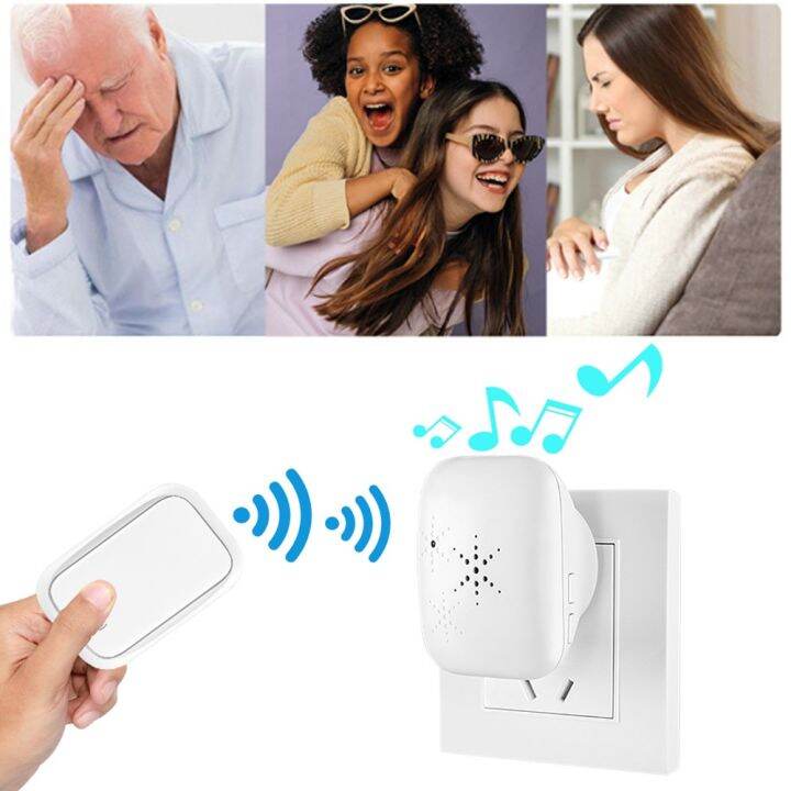 Wireless Doorbell Self-Powered Outdoor EU IP44 Waterproof Door Chimes 150M Long Distance 38 ...