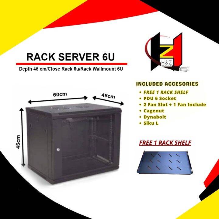 Rack Server 6U Depth 45 cm /Close Rack 6u /Rack Wallmount 6U | Lazada ...