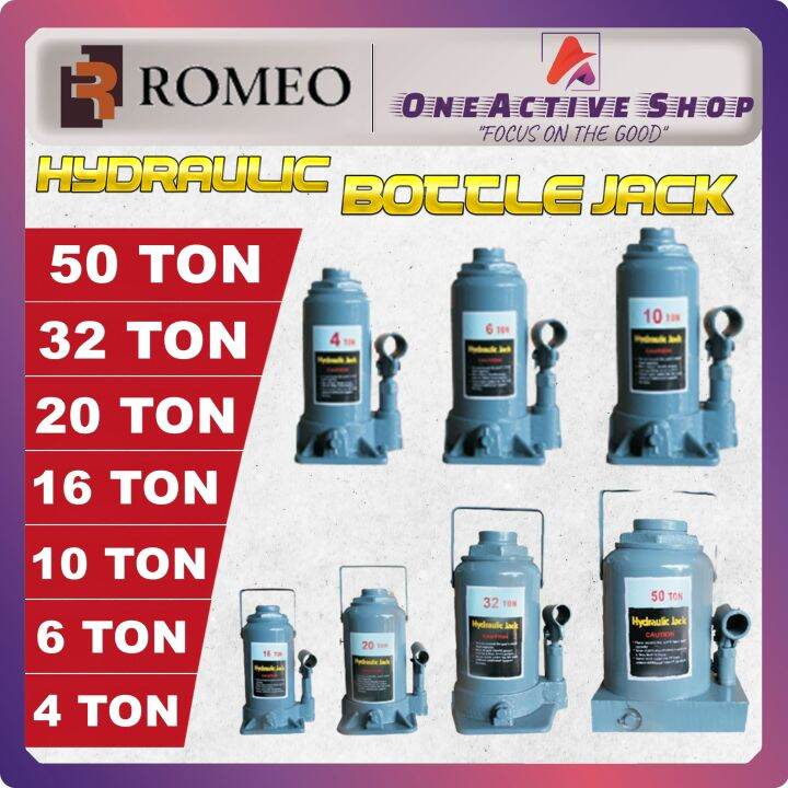 (4 Ton - 50 Ton) ROMEO Hydraulic Bottle Jack ( JACK KERETA ) | Lazada