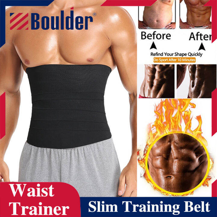 BOULDER Men's Girdle Slimming Waist Trainer Stomach Wraps Compression ...