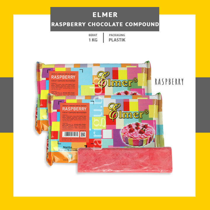 [1batang] Elmer Raspberry 165gr (dari kemasan 1kg) Cokelat Batangan ...