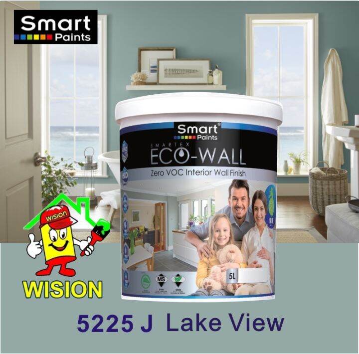 5225J LAKE VIEW 1L / 5L / 18L Smart Paints SMARTEX ECO-WALL / INTERIOR PAINT / Cat Rumah Dalam ...