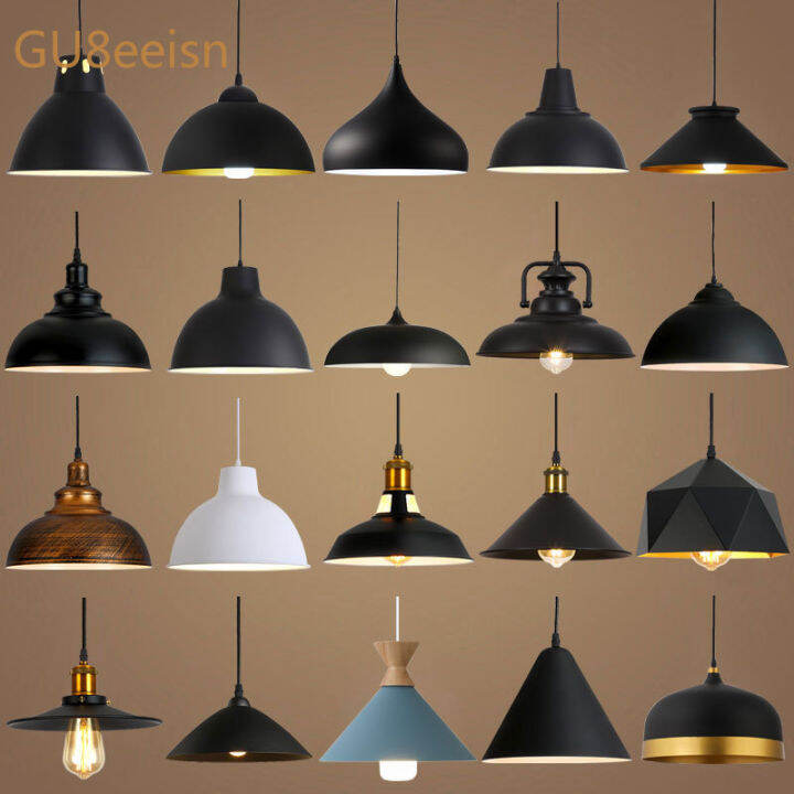 Iron Retro Black Modern Chandelier Simple Restaurant Drop Light Bar ...