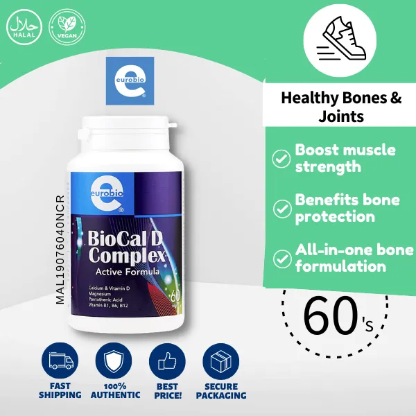 Eurobio BioCal D Complex Active Formula Calcium Vitamin D Magnesium ...