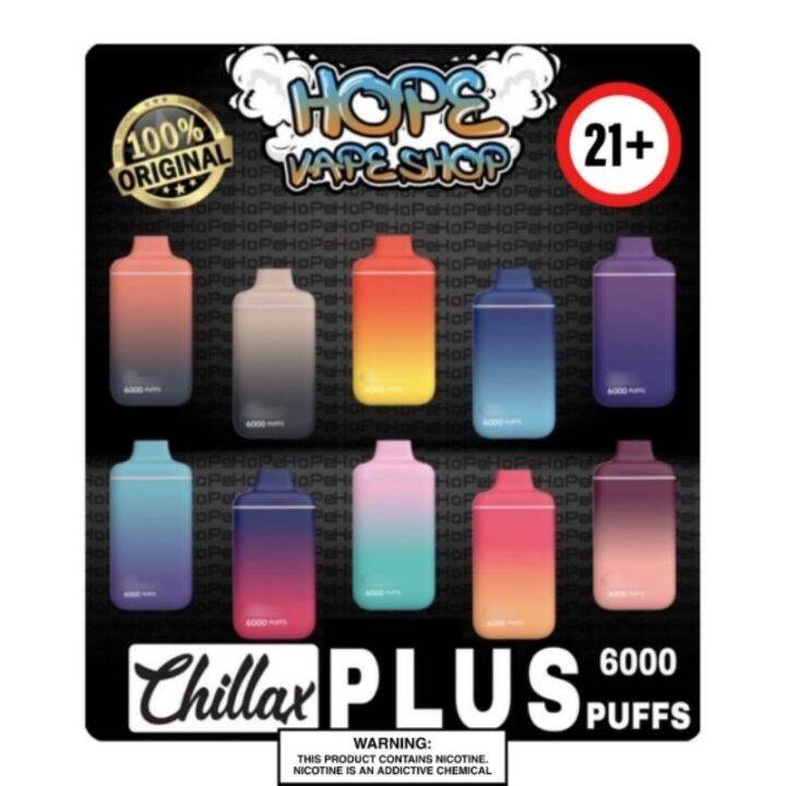 NEW! CHILLAX PLUS 6000 PUFFS (500mAh: Rechargeable/Disposable) | Lazada PH