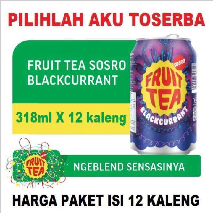 Fruit Tea Sosro BLACKCURRANT KALENG 318 ml - ( HARGA 12 KALENG ) | Lazada Indonesia