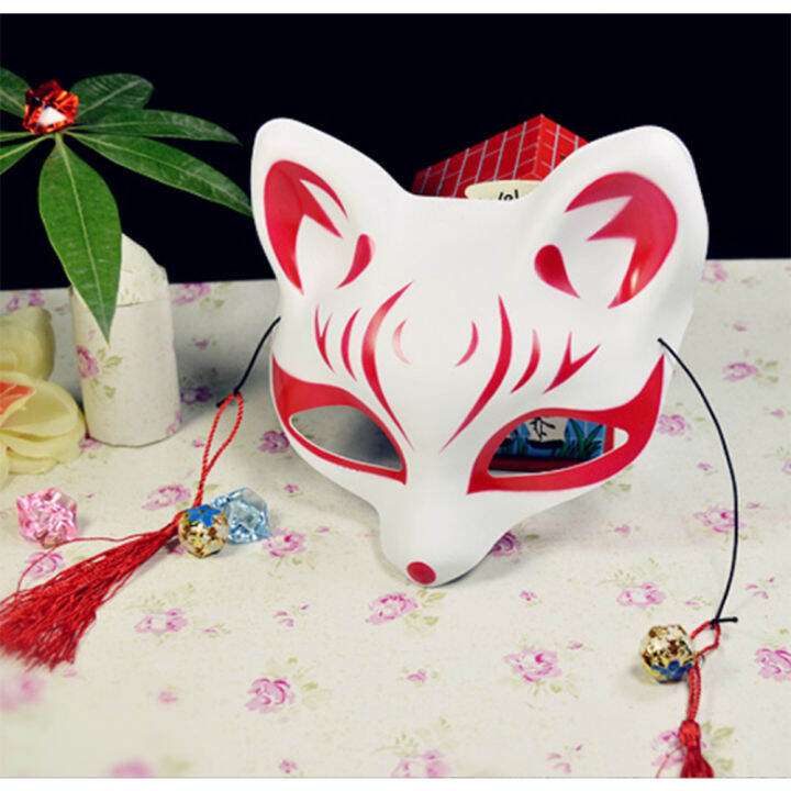 【Miss Lan】Fox Mask, Half Face Mask, Exquisite Japanese Style, Halloween ...