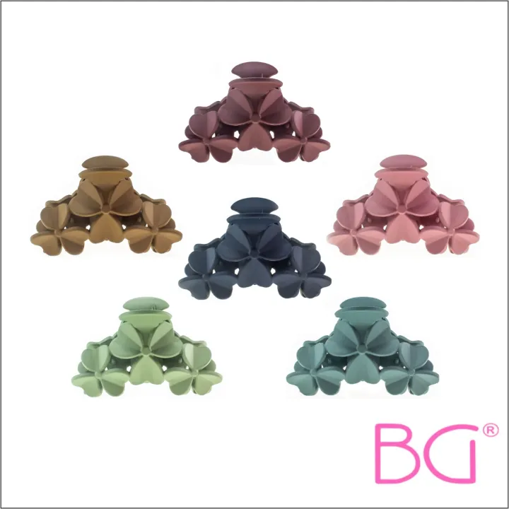 BROADWAY GEMS Hair Clamp Colored Matte Three Flower | Lazada PH