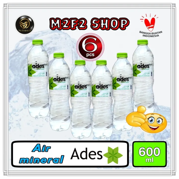 Air Mineral Ades Botol Tanggung Pet - 600 ml (kemasan 6 Pcs) | Lazada ...