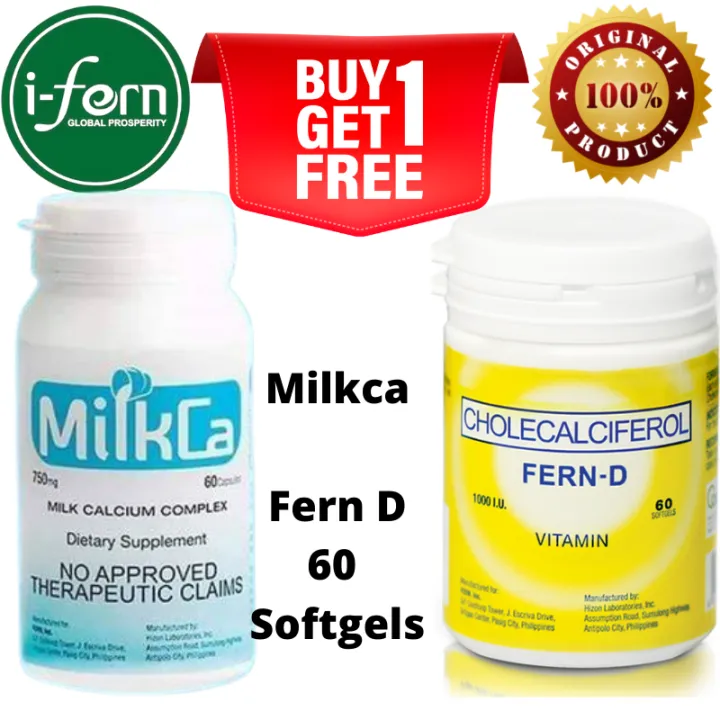 BUY 1 TAKE 1 I FERN Fern D 1000 iuuu and Milkca ( 60 soft gels capsule vitamins) | Lazada PH