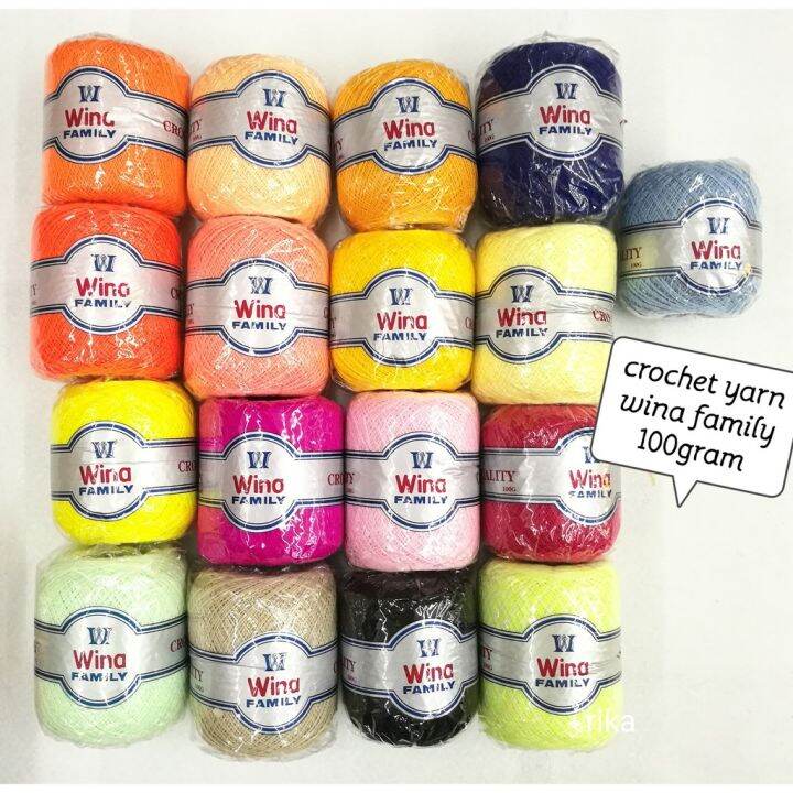 Benang crochet yarn knitting yarn Wina Family 100gram 1pc | Lazada