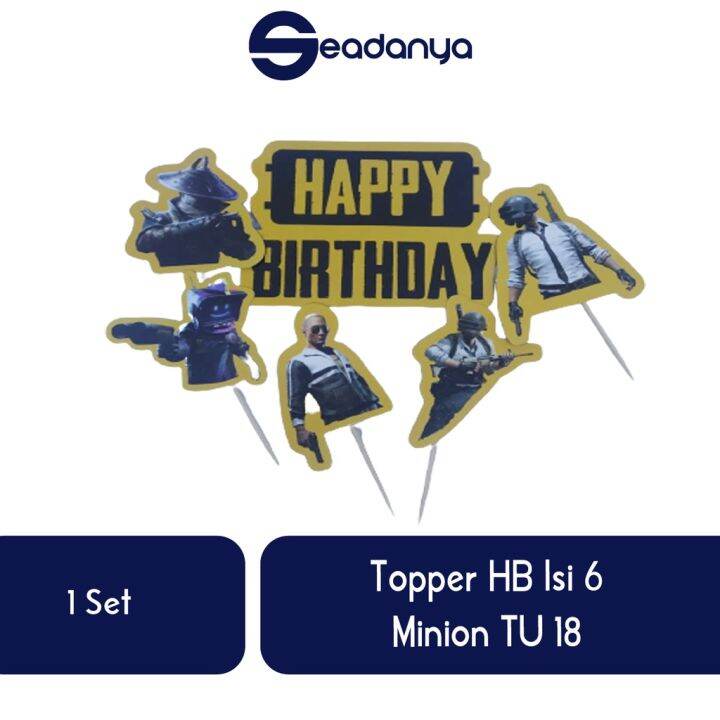 Topper HB Isi 6 Pubg/Topper PUBG/Topper Cake/Topper Kue Ulang Tahun ...