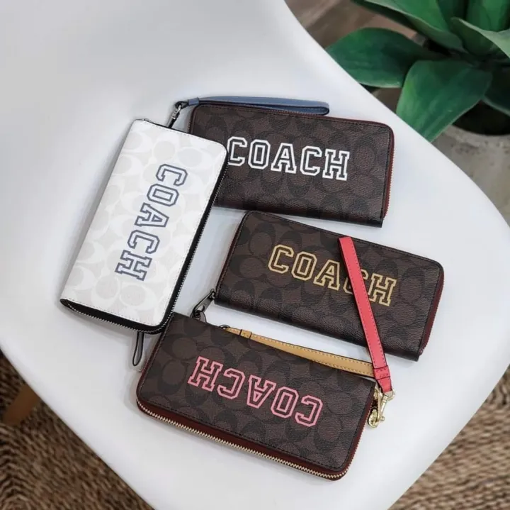 Authentic Coach CB856 Long Zip Around Wallet In Signature Canvas With ...