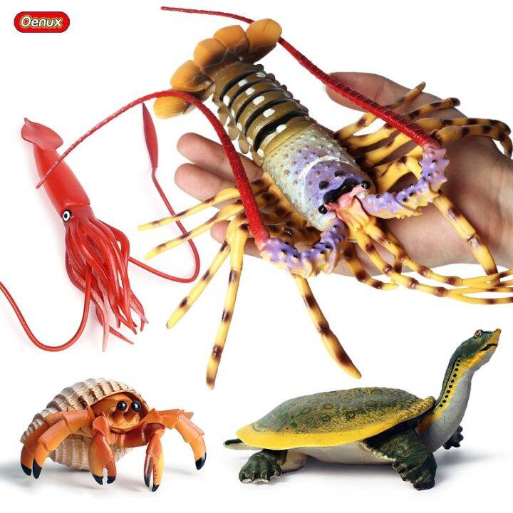Oenux Classic Sea Life World Simulation Animals Big Lobster Crab Turtle ...